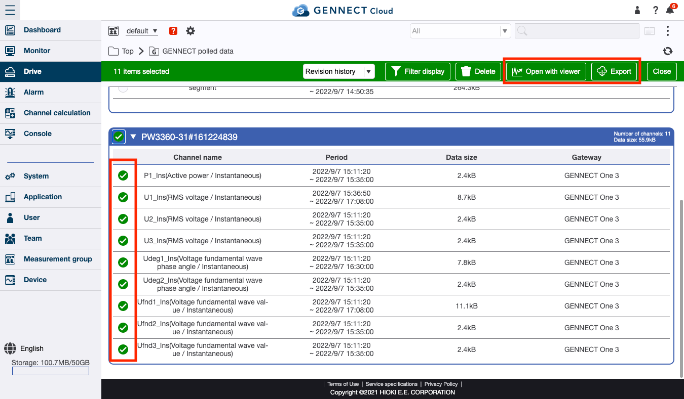 Opening/exporting GENNECT polled data with the time-series viewer ...