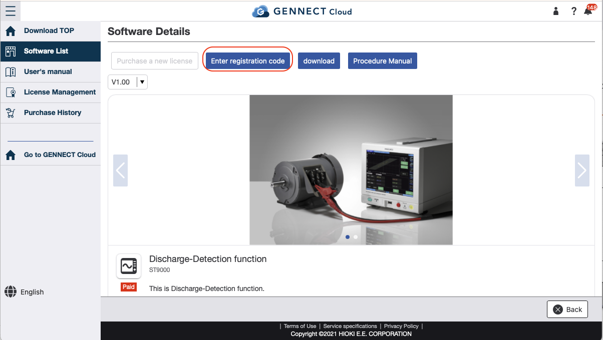 Registrar una nueva tarjeta de licencia | GENNECT Cloud
