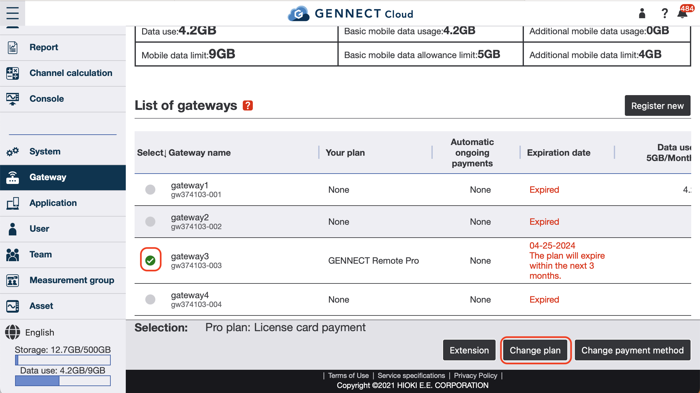 Change your plan for GENNECT Remote | GENNECT Cloud